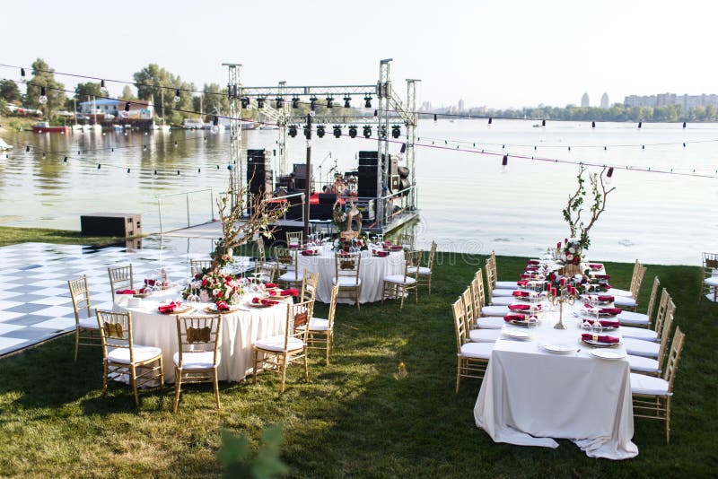 An Elegant Venue for an Open Air Wedding Party Stock Photo - Image of ...