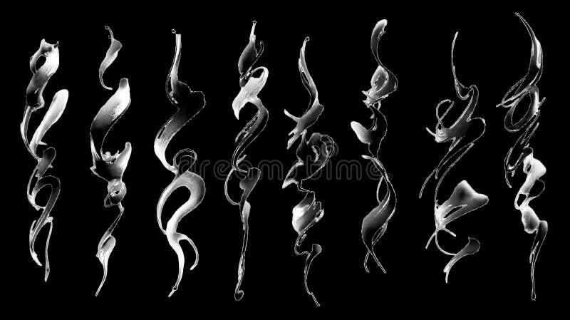 Elegant Vertical Character Brush Strokes Isolated on Transparent ...