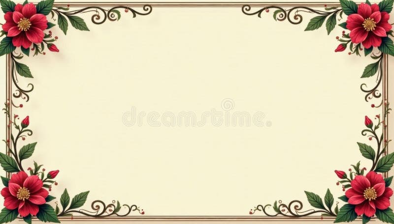 Elegant Victorian Floral Scrollwork Border Design , Scroll, Engraved ...