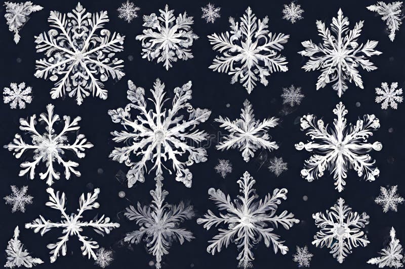 Elegant Victorian Style Snowflakes Stock Illustration - Illustration of ...