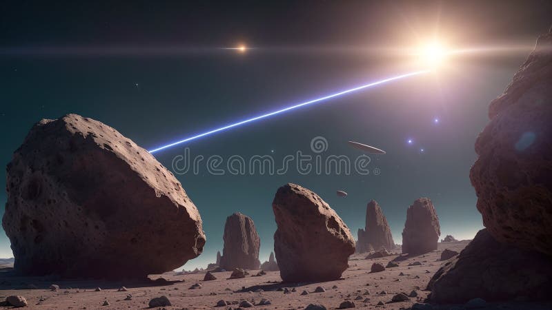 An Elegant View of a Distant Planet with a Shooting Star AI Generative ...