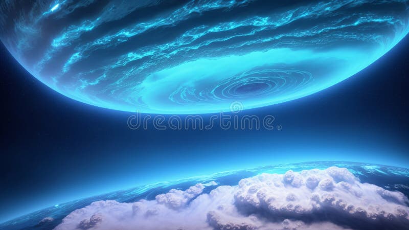 An Elegant View of a Planet with a Spiral in the Sky AI Generative ...