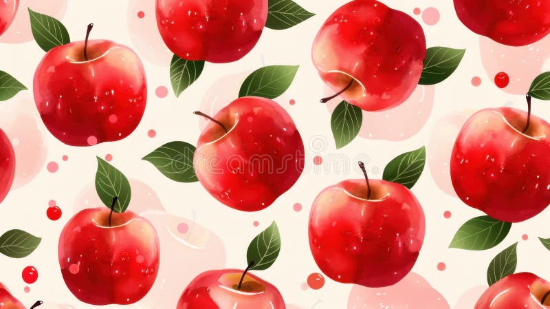 Elegant Vintage Apple Design on Watercolor Background Stock ...