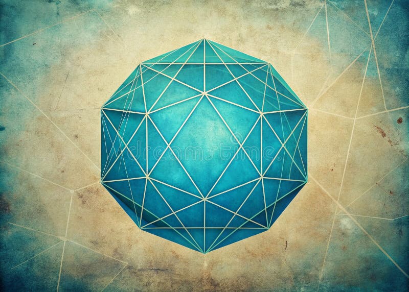 Elegant Vintage Blue Polygon Design a Striking Visual with Radiating ...