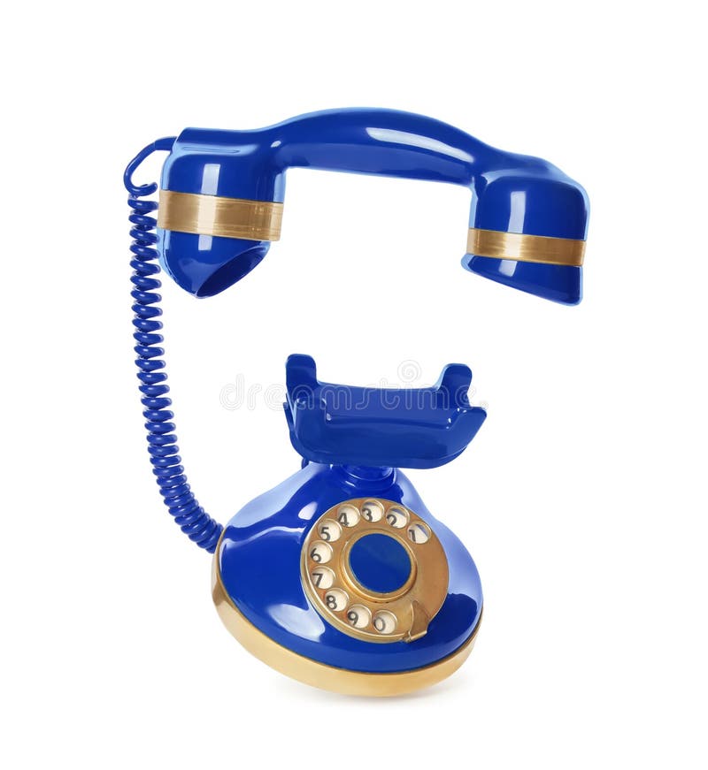 Elegant Vintage Blue Telephone Isolated White Stock Photos - Free ...