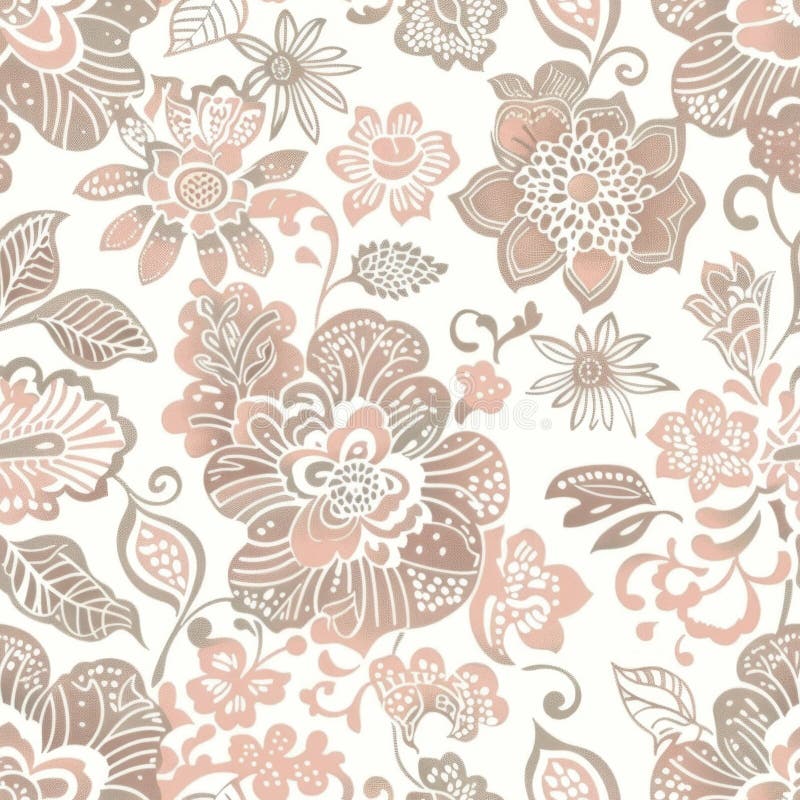 Vintage Floral Pattern Roses Blossoms Soft Pastel Tones Stock Photos ...