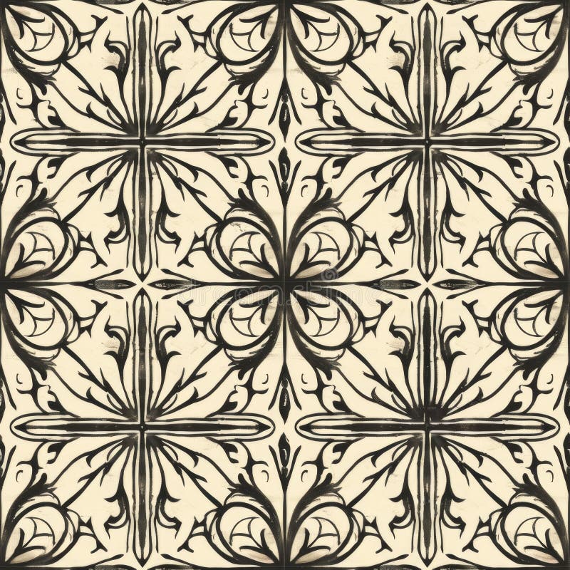 Elegant Vintage Floral Pattern on Tile Design for Backgrounds and ...