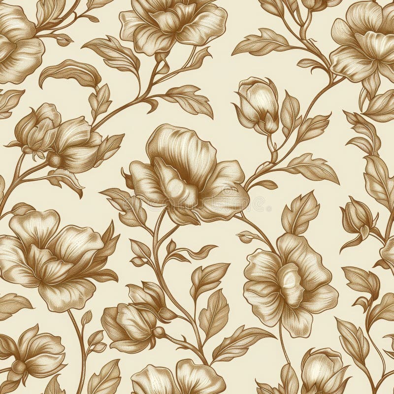 Elegant Vintage Floral Seamless Pattern Wallpaper Design Stock Photo ...