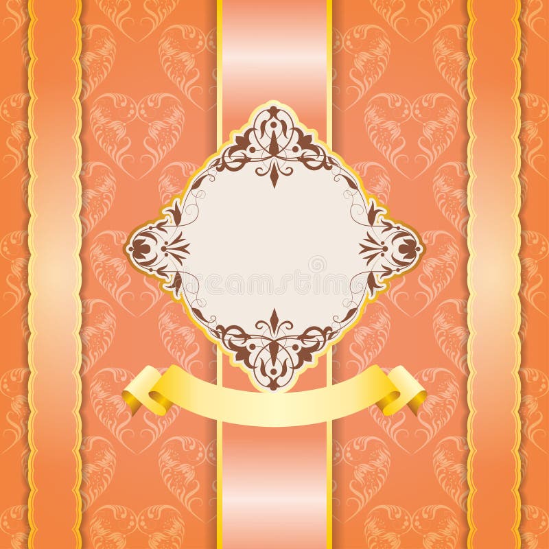 Elegant Vintage Frame Design for Greeting Card Stock Illustration ...