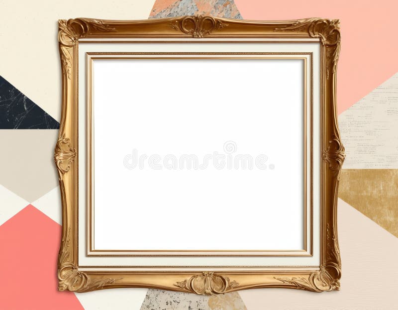 Elegant Vintage Frame with Geometric Background for Art and Decor Stock ...