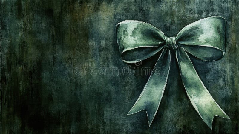 Elegant Vintage Green Bow on Textured Background Stock Image - Image of ...