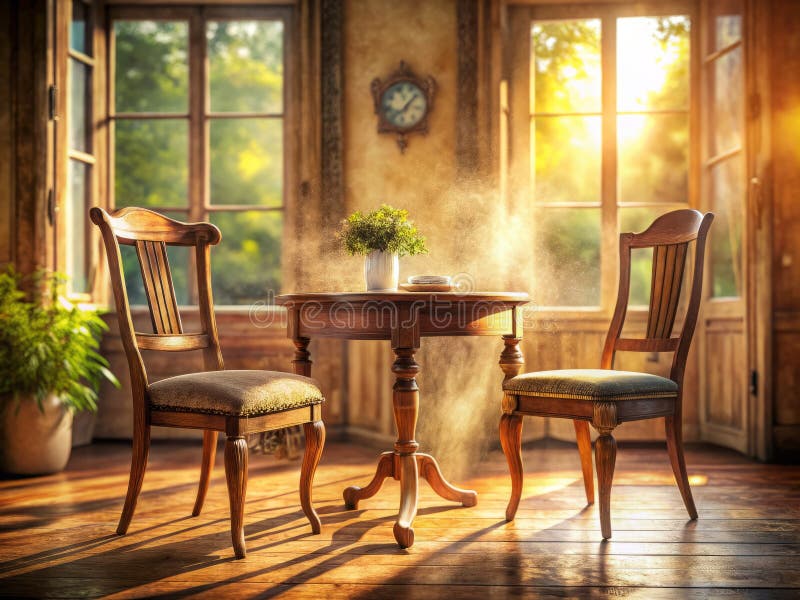 Elegant Vintage Interior Design Two Chairs Table and a Cozy Room ...
