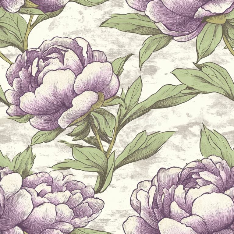 Elegant Vintage Peony Pattern for Timeless Textile Design Stock Image ...
