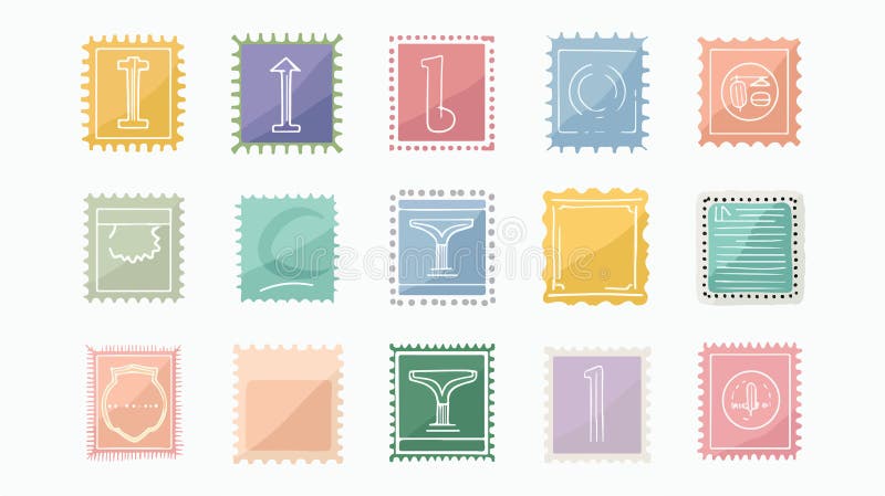 Elegant Vintage Postage Stamp Borders Vector Illustrations Set Stock ...