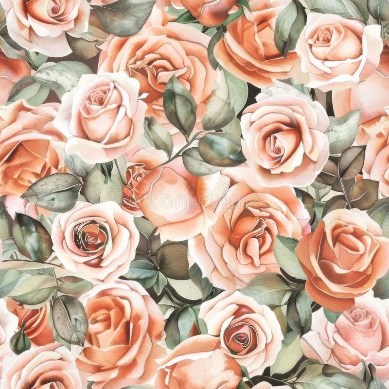 Elegant Vintage Rose Pattern for Romantic Wallpaper Design Stock Photo - Image of garden ...