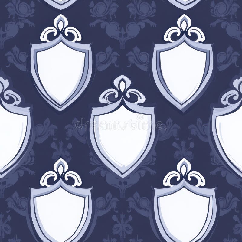 Elegant Vintage Shield Patterns with Fleur-de-Lis Motifs Stock Image ...