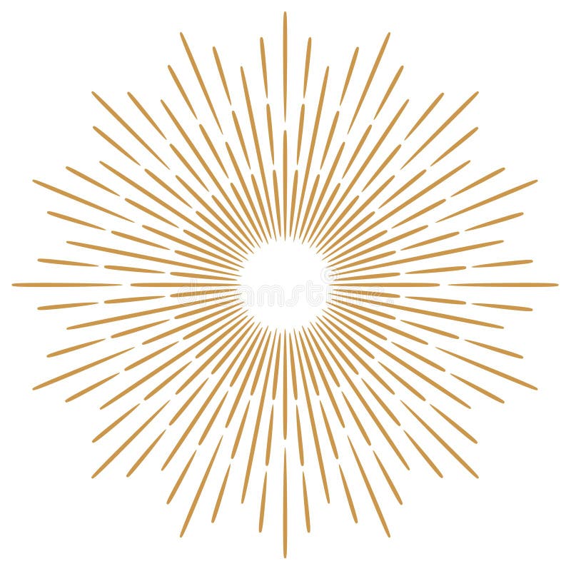 Elegant Vintage Thin Sun Ray or Sunburst Vector Illustration Stock ...