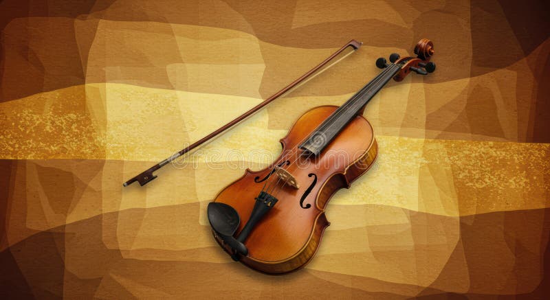 Elegant Violin on Abstract Background with Bow Highlighting Classic ...