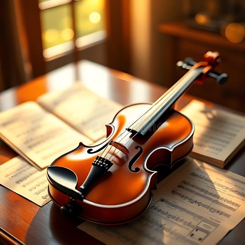 Elegant Violin Still Life with Golden Light Stock Photo - Image of city ...