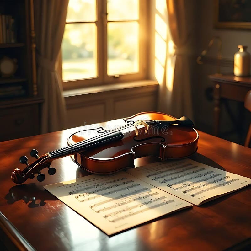 Elegant Violin Still Life with Golden Light Stock Photo - Image of ...