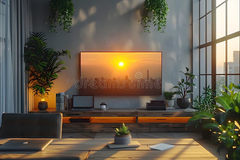 Elegant Virtual Meeting Space for Creative Teamwork Stock Illustration ...