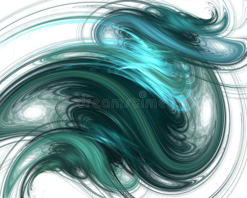 Elegant Vortex in Smooth Zigzag. Fluid Shape in Turquoise Color on ...