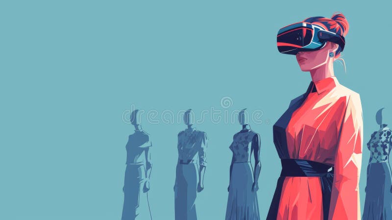 Elegant VR Fashion Concept Visualization. Fashion Enthusiast Exploring ...