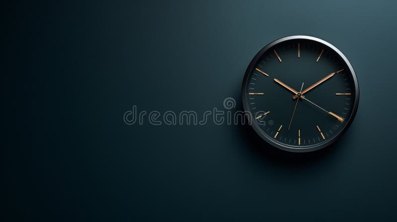 Elegant Wall Clock Featuring Minimalistic Design Against a Dark ...