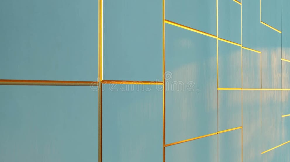 Elegant Wall Design with Gold Molding and Simple Geometric Patterns ...