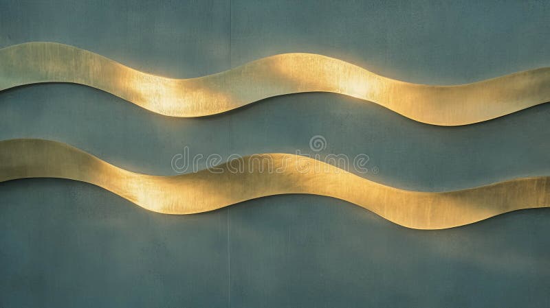 Elegant Wall Design with Overlapping Curved Gold Molding for Modern ...