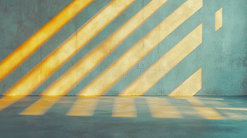 Elegant Wall Design with Thin Gold Molding Lines and Sunlit Shadows ...