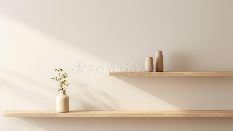 Elegant Wall Shelf Illustration with a Minimalist Design, Suitable for ...