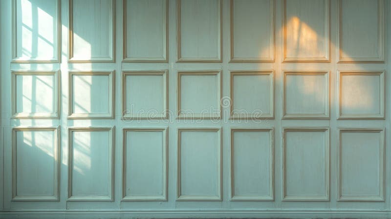 Elegant Wall Texture with Simple Square Gold Molding and Natural Light ...
