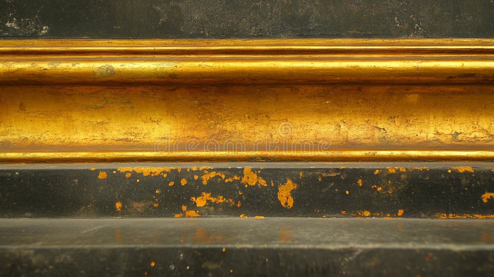 Elegant Wall Texture with Thick Horizontal Gold Molding for Interior ...