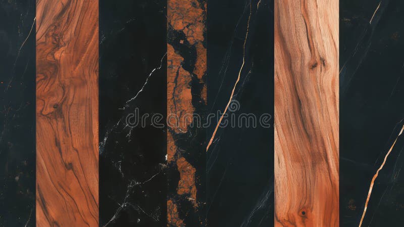 Elegant Walnut and Black Marble Striped Tile Texture for Interior ...