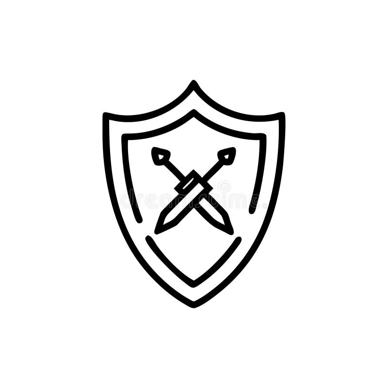 Elegant Warrior Shield for Legendary Themes Stock Vector - Illustration ...