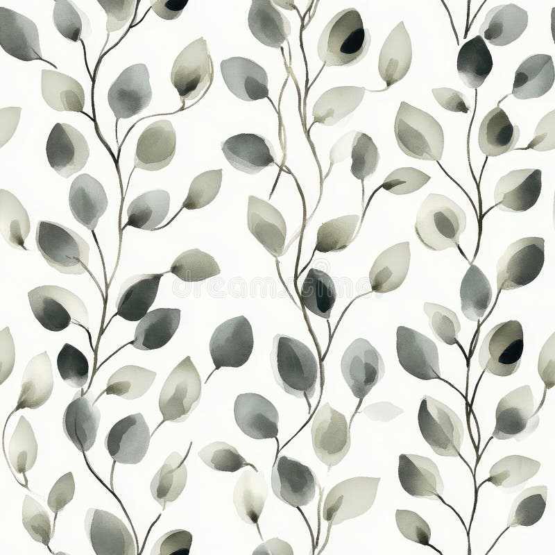 Elegant Watercolor Leaf Pattern with Modern Neutral Tones for Decor ...