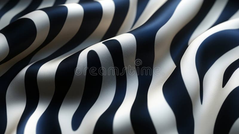 Elegant Wave Pattern Fabric with Blue and White Stripes Stock ...