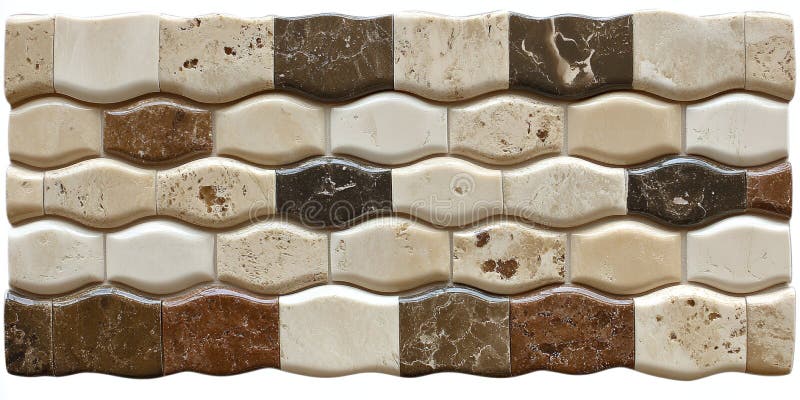 Elegant Wave Pattern Travertine Tile Mosaic Beige Brown Cream Home ...