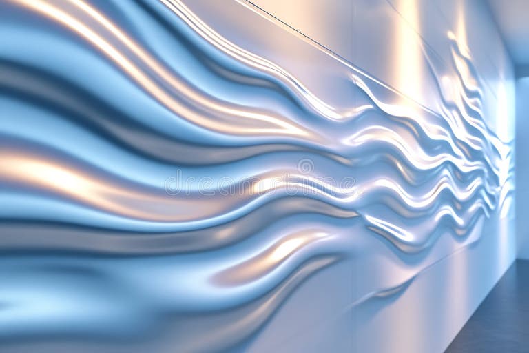 Elegant Wave Pattern Wall Panel Modern Interior Design Texture Stock ...