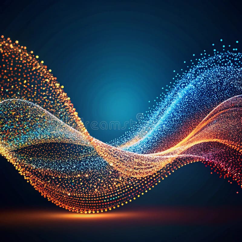 Elegant Wave of Small Particles Stock Illustration - Illustration of ...