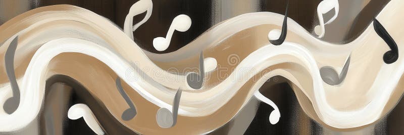 Elegant Waves with Abstract Musical Notes Pattern Stock Illustration ...