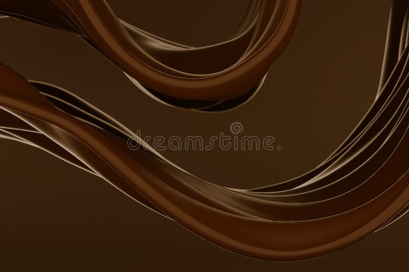 Elegant Waves of Brown Ribbon Abstract Design for Modern Art Display ...