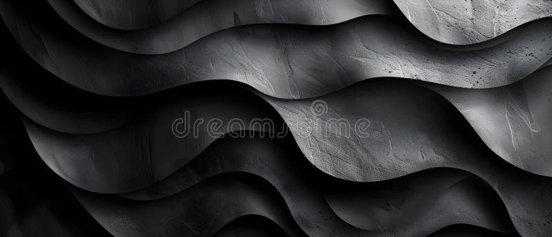 Elegant Wavy Black Texture - Minimalist Depth Design. Concept Black ...