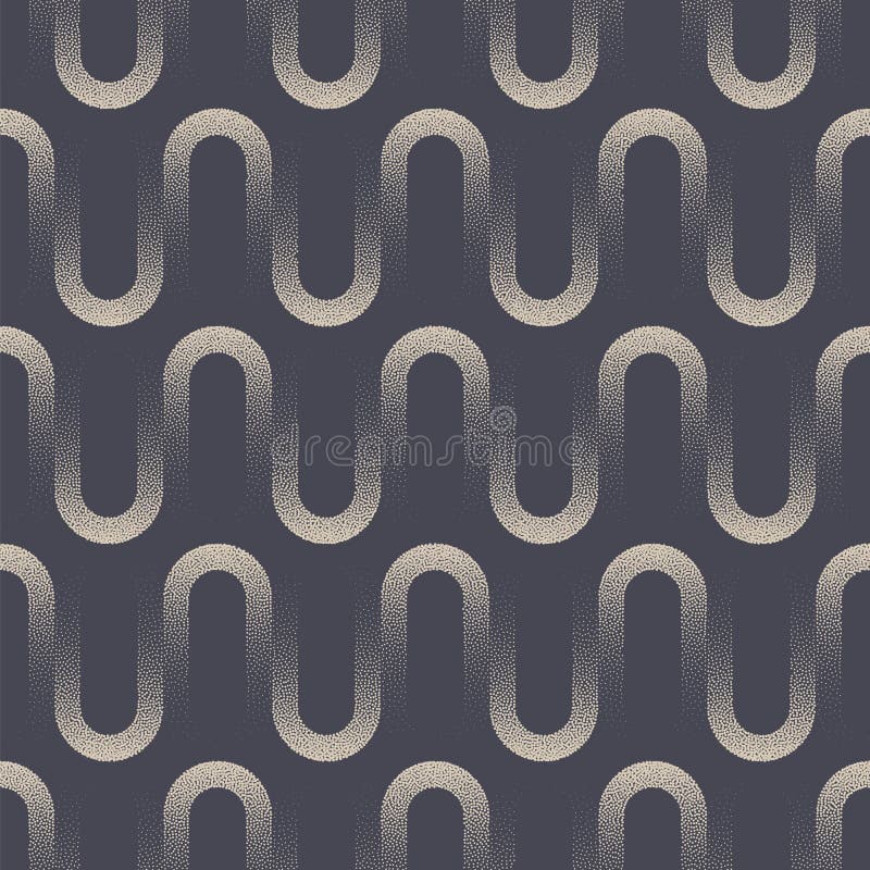 Elegant Wavy Lines Stippled Seamless Pattern Vector Fancy Abstract ...