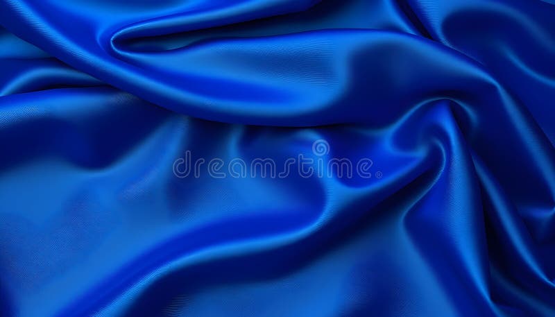Elegant Wavy Silk Fabric in Deep Blue Hue Background Stock Illustration ...