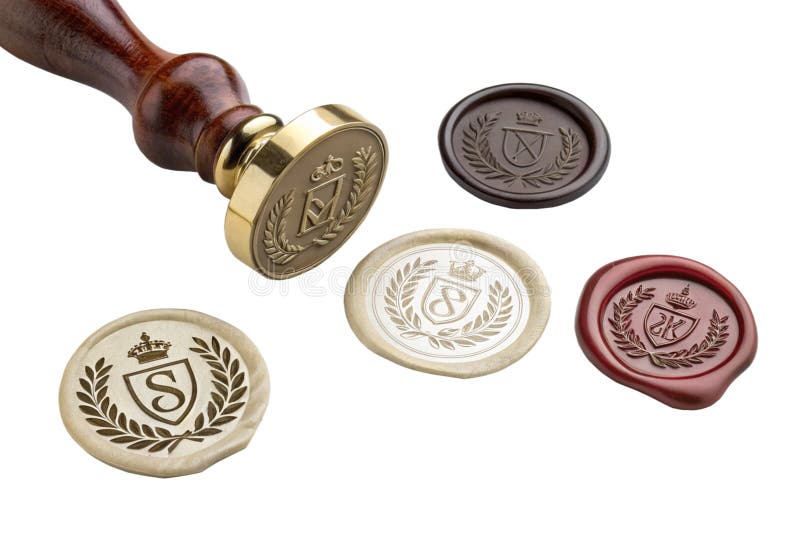 Elegant Wax Seal Designs, Element Set, Isolated on White Backgroun ...