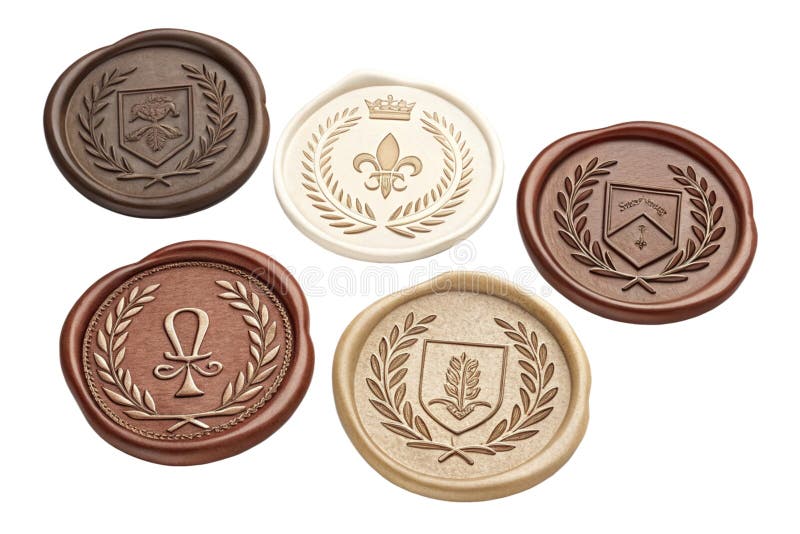 Elegant Wax Seal Designs, Element Set, Isolated on White Backgroun ...