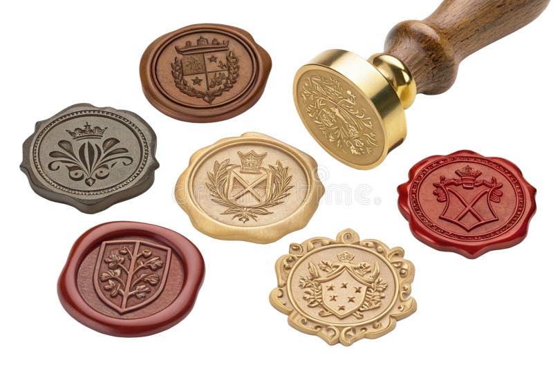 Elegant Wax Seal Designs, Element Set, Isolated on White Backgroun ...