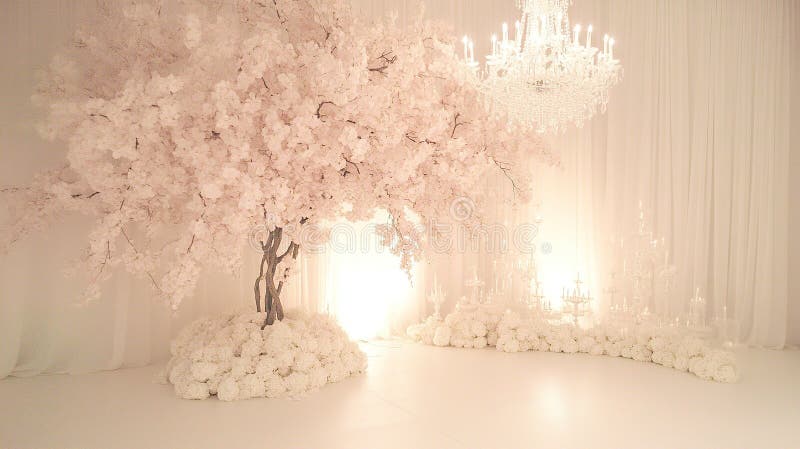Elegant Wedding Backdrop, Cherry Blossom Tree, Event Space, Romantic ...